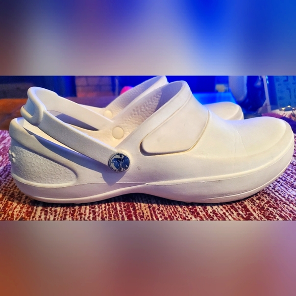 CROCS | Shoes | Crocs Mercy Work Clogs White Rubber Size 7w | Poshmark